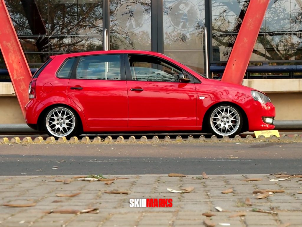 The Stance Queen's static Polo Vivo - Skid Marks